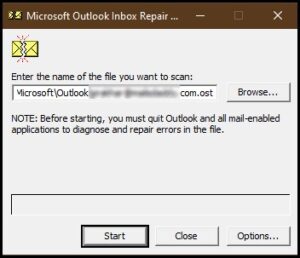 Errors have been detected in the file outlook.ost