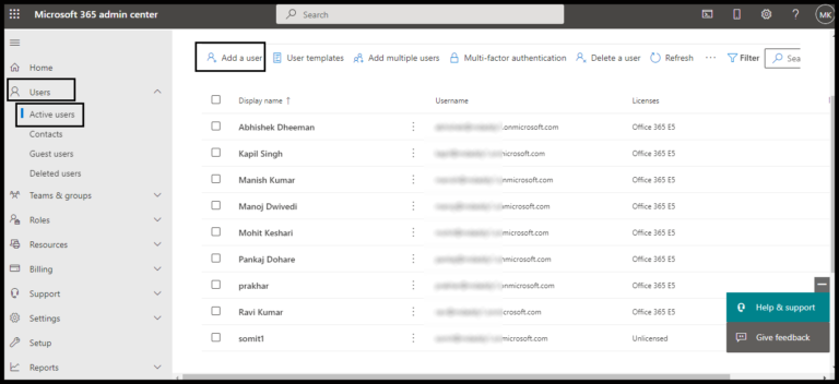Create User Account Using Admin Center in Microsoft 365