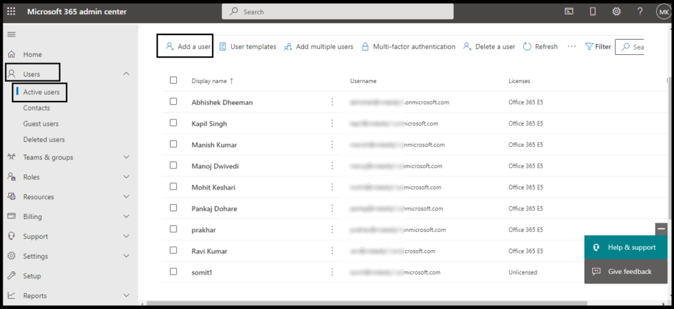 Create User Account Using Admin Center in Microsoft 365