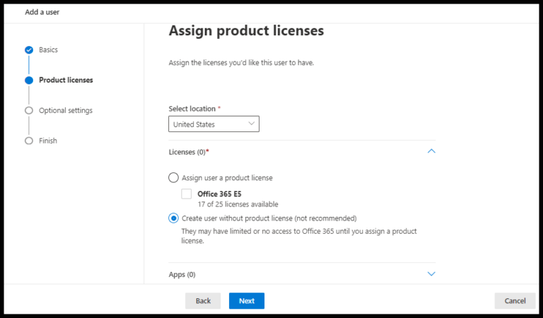 Create User Account Using Admin Center in Microsoft 365