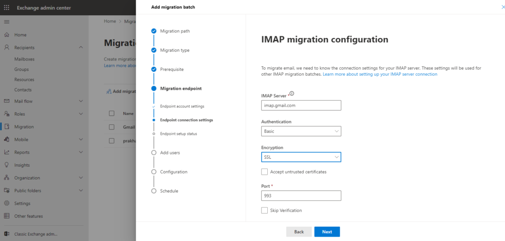 IMAP Migration to Office 365 from IMAP Sources step-by-step
