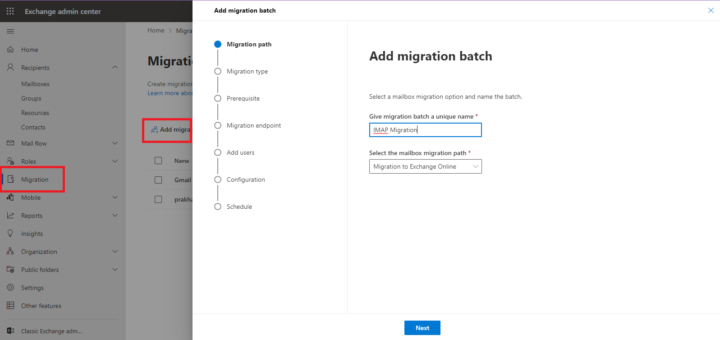 IMAP Migration to Office 365 from IMAP Sources step-by-step