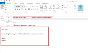 How to Send Emails to Teams Channel directly?