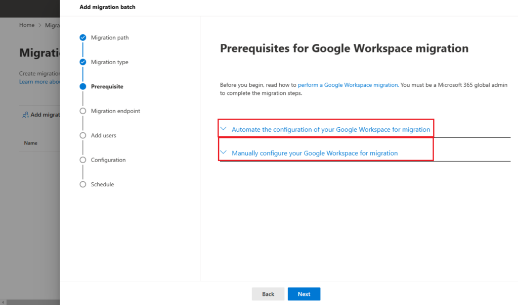 Perform Google Workspace to Microsoft 365 Migration