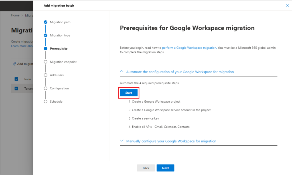 Perform Google Workspace to Microsoft 365 Migration