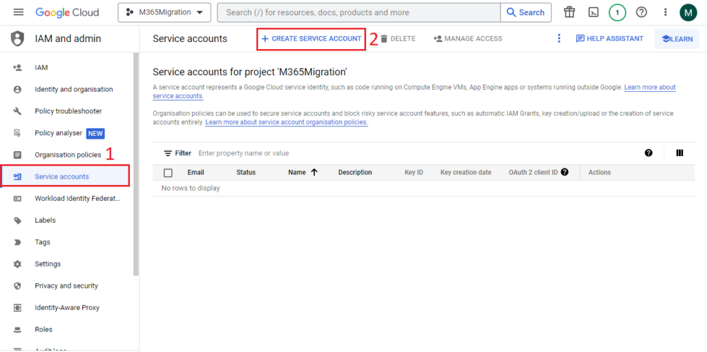 Perform Google Workspace to Microsoft 365 Migration