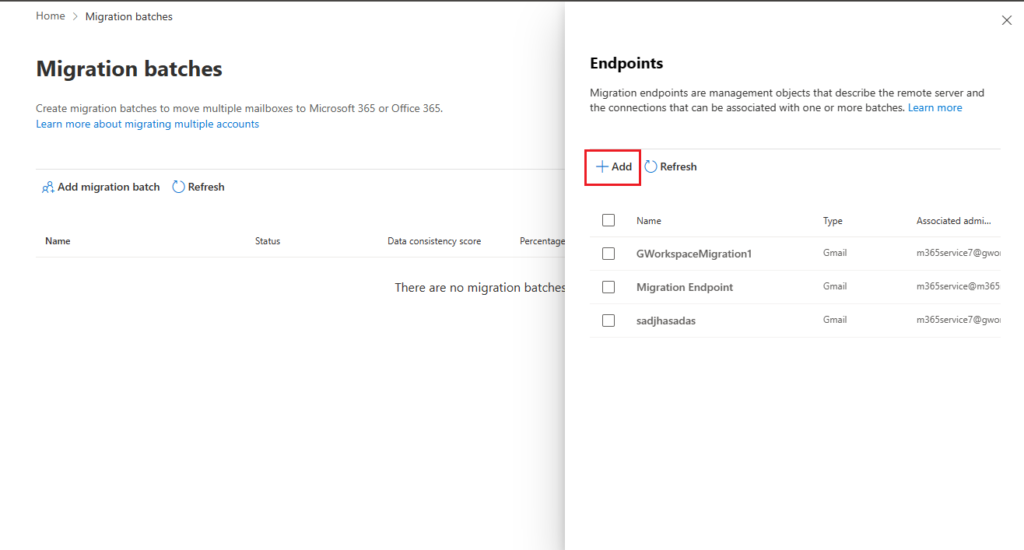 Create or Delete Migration Endpoint in Microsoft 365 (EAC)