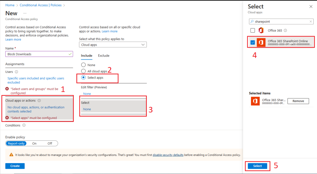 Set Block Download Policy for SharePoint Online and OneDrive