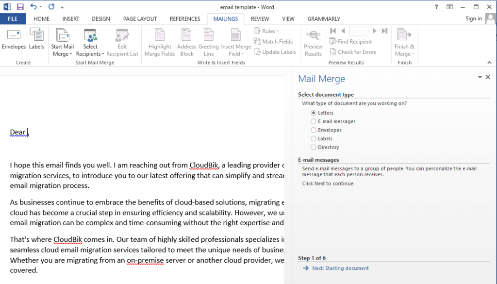 How to Mail Merge Outlook Using Word to Send Bulk Emails?
