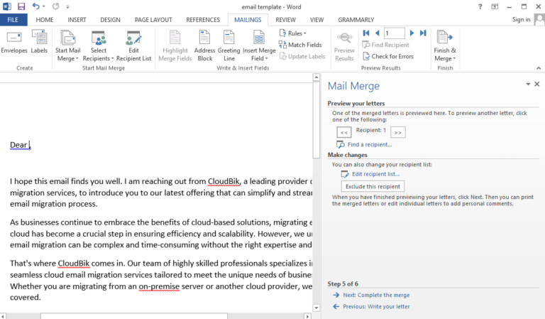 How to Mail Merge Outlook Using Word to Send Bulk Emails?