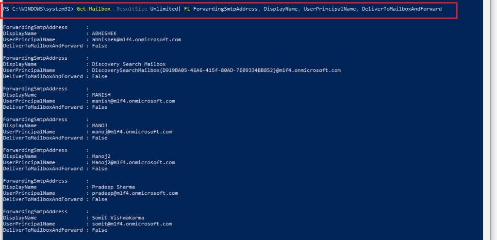 Check Mail Forwarding Status in Microsoft Office 365