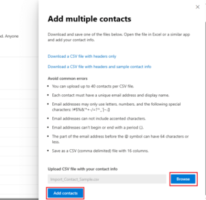 Add Contacts to Microsoft 365 using PowerShell in Bulk